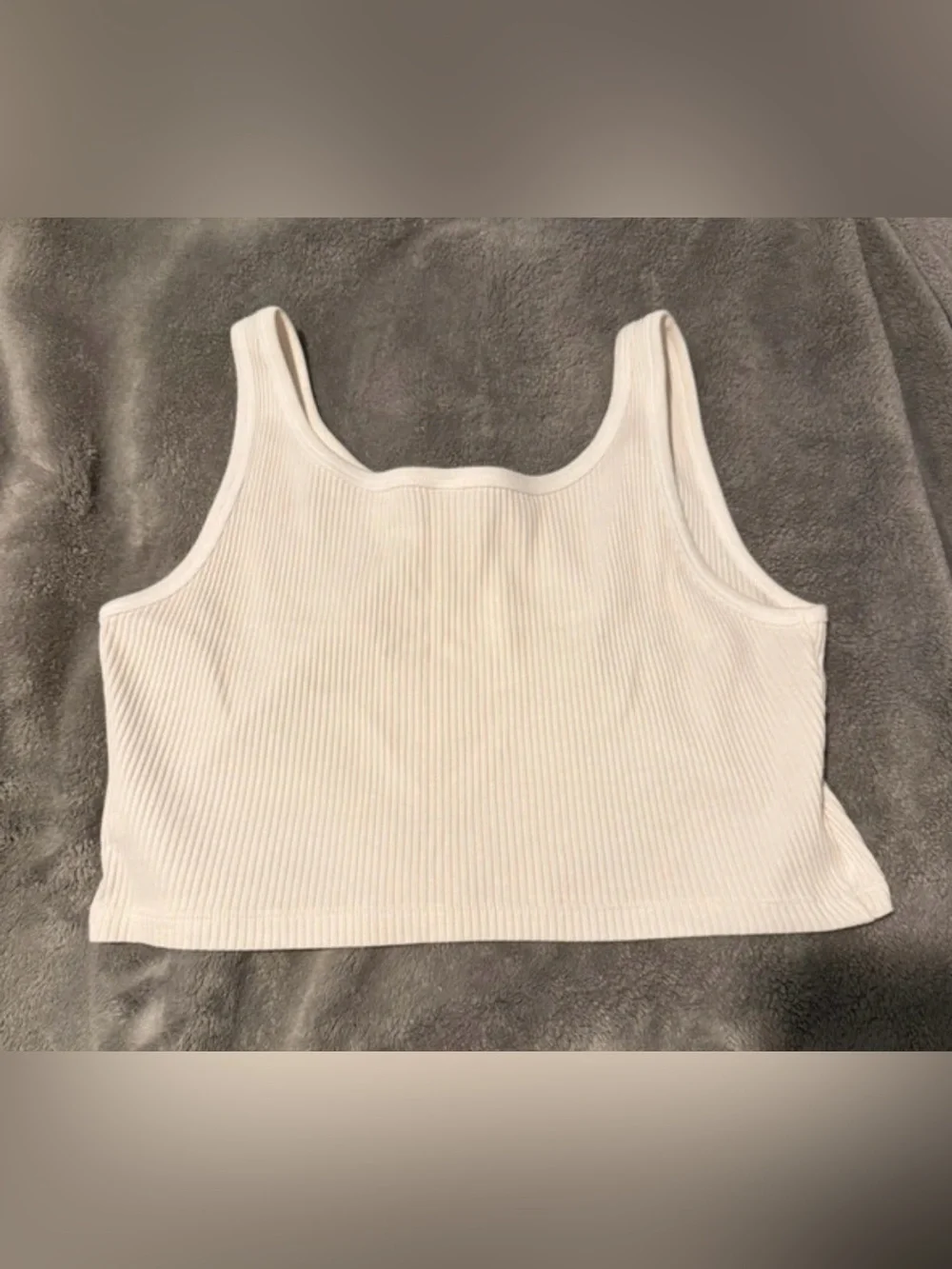 Uniqlo | Tops | Uniqlo White Ribbed Henley Crop Tank | Poshmark